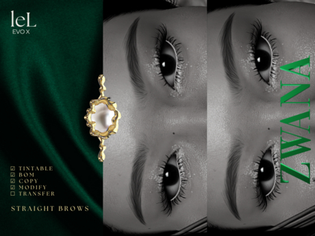Second Life Marketplace - ZWANA Straight Brow [Lel EvoX - BOM]