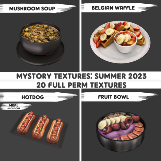 Second Life Marketplace - MyStory Food Textures: Summer 2023