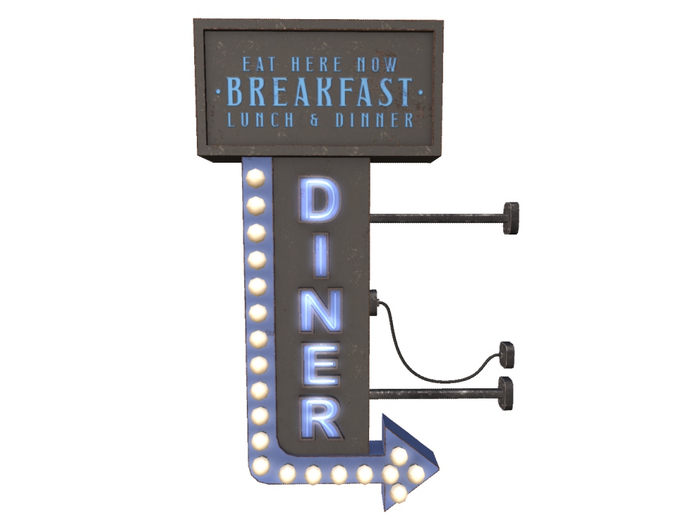Second Life Marketplace - 2. Refuge - Diner Sign Blue