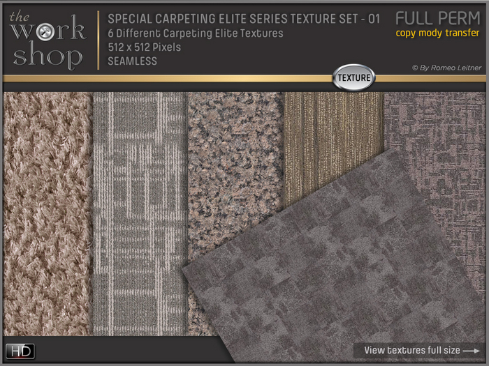 Second Life Marketplace - SPECIAL CARPETING ELITE TEXTURE SET - 01