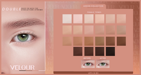Second Life Marketplace - VELOUR: "DOUBLE" EYELID VELOUR (FEMALE TONES)