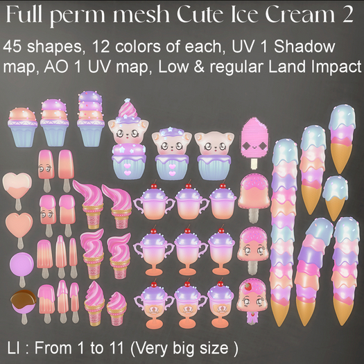 Second Life Marketplace - * Full Perm Mesh * Cute Ice Cream 2