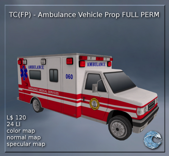 Second Life Marketplace - TC(FP) - Ambulance Vehicle Prop FULL PERM