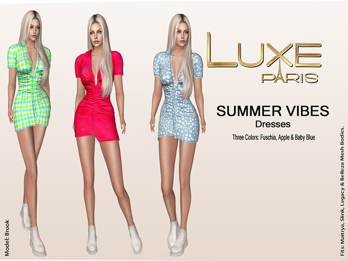 Second Life Marketplace - LUXE Paris SUMMER VIBES Dresses- 3 dresses
