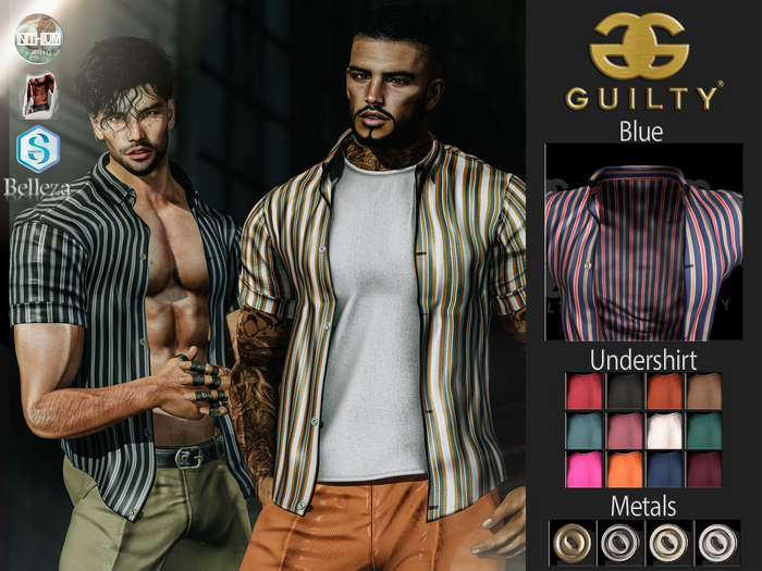 Second Life Marketplace - Guilty 125 Paris Shirt-01 Blue