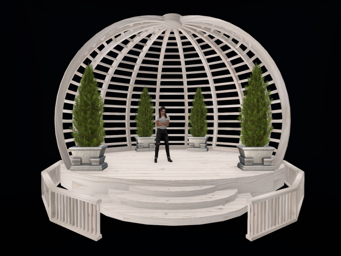 Second Life Marketplace - MC White Wood Dome Park DJ Stage RESIZER
