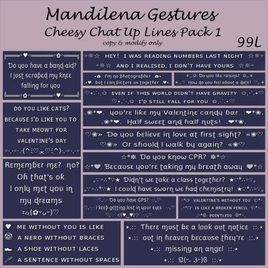 Second Life Marketplace - :: MG :: Mandilena Gestures Pack : Cheesy ...