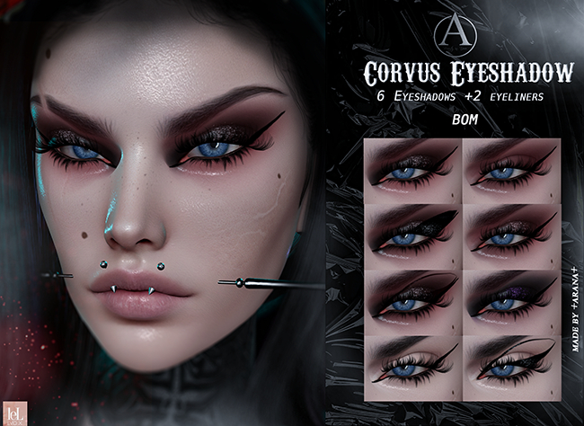 Second Life Marketplace - +ARANA+ Corvus Makeup eyeshadow+Eyeliner LelEvoX
