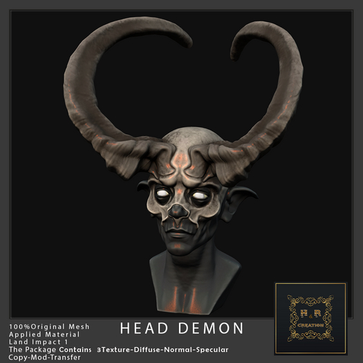 Second Life Marketplace - H&R Head Demon FULL PERM Pack (wear)