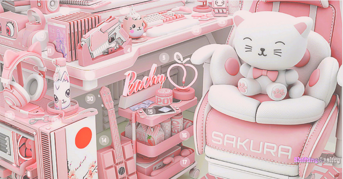 Second Life Marketplace - 1. BAMSE : Sakura - Chair + Seat + Fluffy RARE