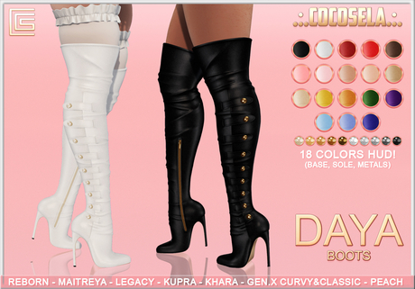 Second Life Marketplace - .:.COCOSELA.:. Daya Boots *DEMO* (Reborn ...