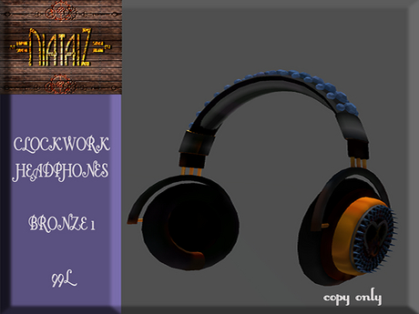 Second Life Marketplace - CLOCKWORK Headphones BRONZE 1