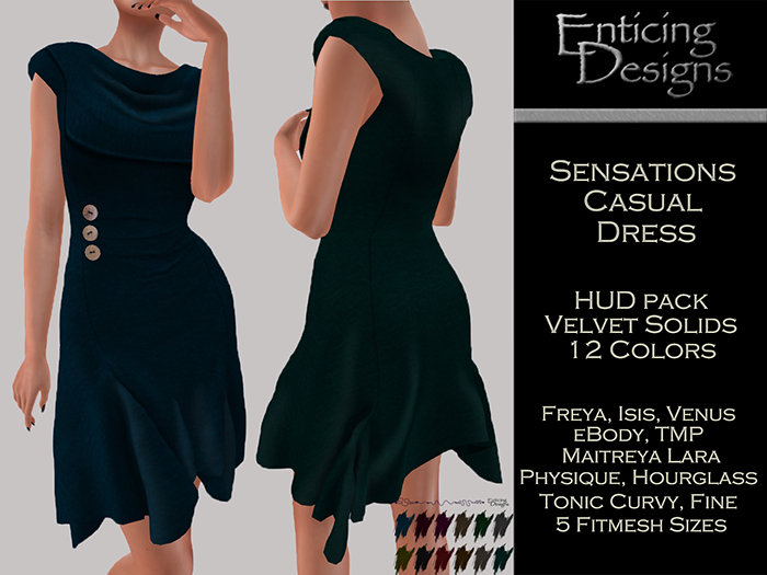 Second Life Marketplace - *ED HUD Pack Sensations Casual Dress - Solids ...
