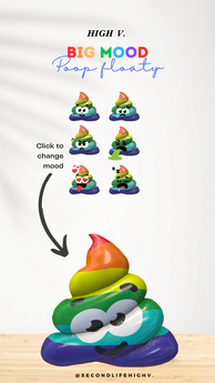 Second Life Marketplace - [high v.] big mood poop pool float rainbow ...