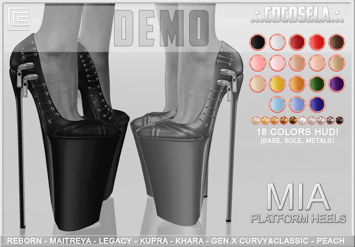 Second Life Marketplace - .:.COCOSELA.:. Mia Platform Heels *DEMO ...