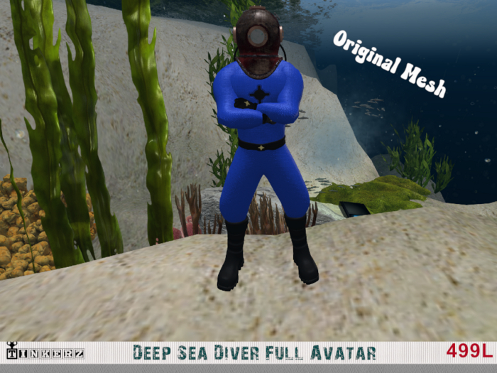 Second Life Marketplace - Underwater Deep Sea Diver Avatar Blue