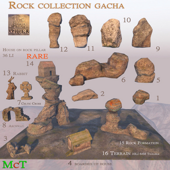 Second Life Marketplace - 14 TSG Rock Collection House on rock pillar RARE