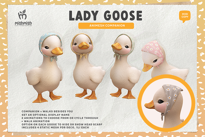 Second Life Marketplace - MishMish - Lady Goose Companion - Dove [Boxed]