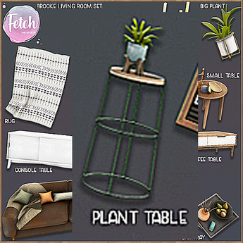 Second Life Marketplace - [Fetch] Brooke Plant Table (Rez me to unpack)