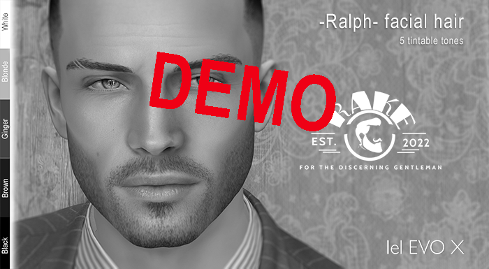 Second Life Marketplace - RAKE Facial Hair -Ralph- DEMO EvoX