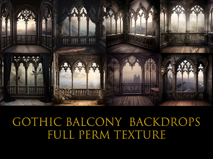 Second Life Marketplace - SATO - Gothic Balcony backdrops full perm ...