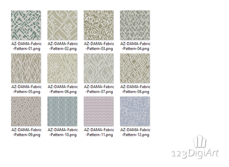 Second Life Marketplace - AZ Textures DAMA Fabric Patterns (cmt) Box