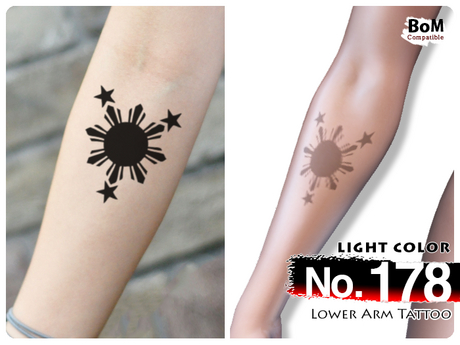 Second Life Marketplace - (Lower Arm Tattoo) No.178 Light Color - BoM