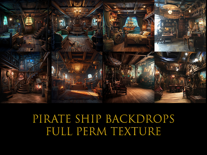 Second Life Marketplace - SATO - Pirate Ship Backdrops Full Perm Textures