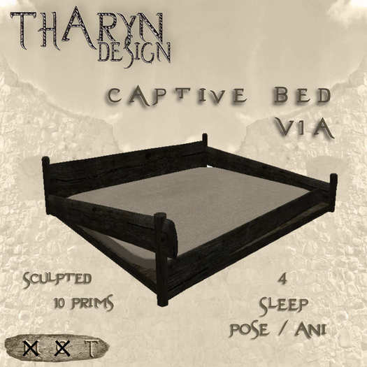 Second Life Marketplace - Tharyn Design Nordhjem captive Bed V1a