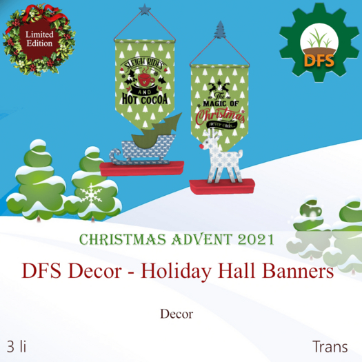 Second Life Marketplace - DFS Decor - Holiday Hall Banners Boxed