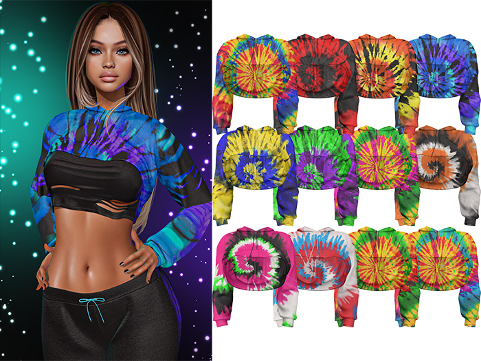 Second Life Marketplace - Anya Hoodie [Tie Dye Pack] - Maitreya Lara ...