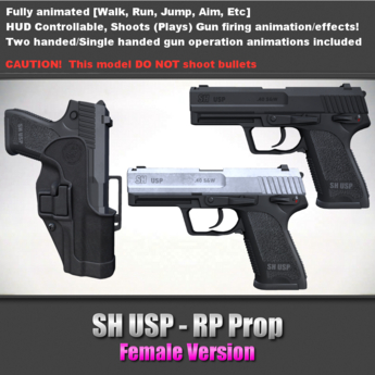 Second Life Marketplace - SH RP Prop Gun - USP (Female Version)