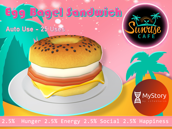 Second Life Marketplace - MyStory Egg Bagel Sandwich
