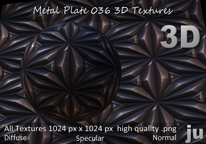 Second Life Marketplace - JU Metal Plate 036 3D Textures Full Perm
