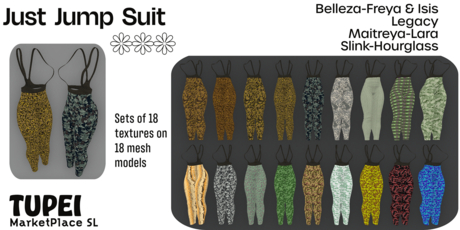 Second Life Marketplace - TuPei Just Jump Suit - Set of 18 for Legacy