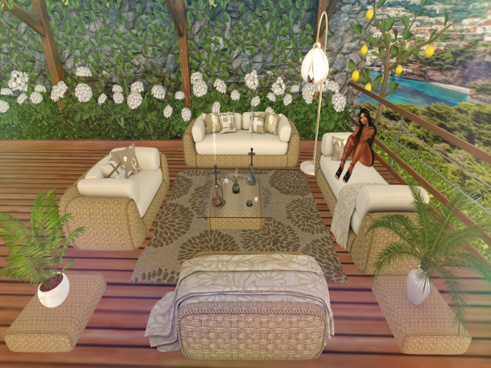 Second Life Marketplace - Outdoor Couch Set ( Cuddle )