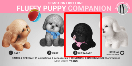 Second Life Marketplace - SEmotion Libellune Fluffy Puppy Companion ...