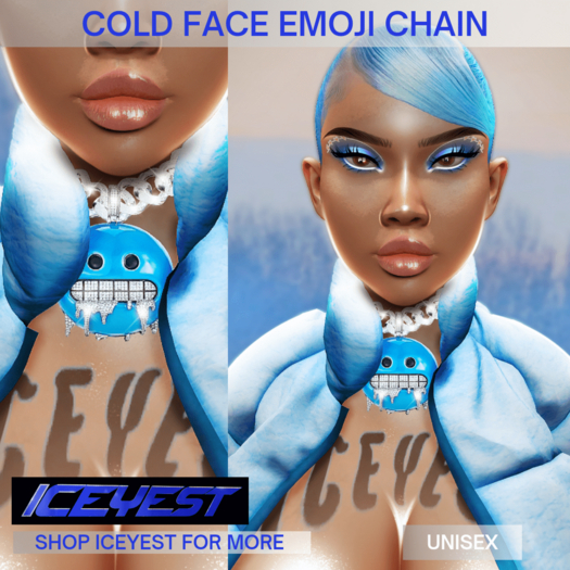Second Life Marketplace - Iceyest - COLD FACE EMOJI CHAIN MEN
