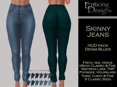 Second Life Marketplace - *ED HUD Pack Skinny Jeans Blues Collection