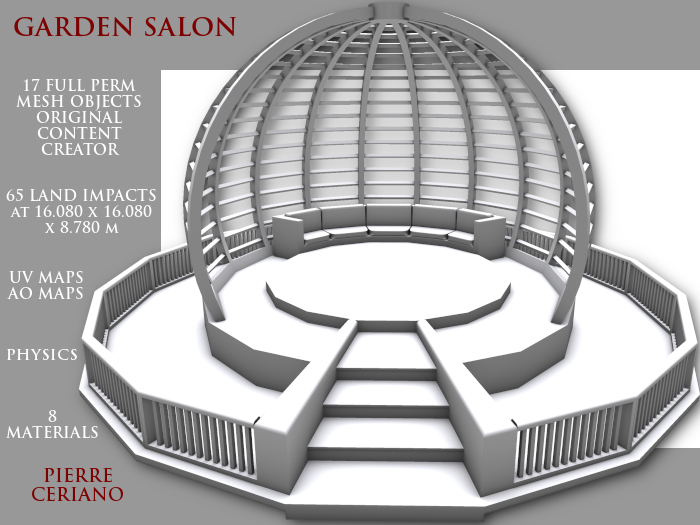 Second Life Marketplace - Garden salon - 65 LI - FULL PERM Mesh link-set