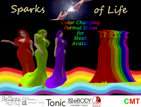 Second Life Marketplace - *SOL* Color Change Formal Dress - Mesh Avatar