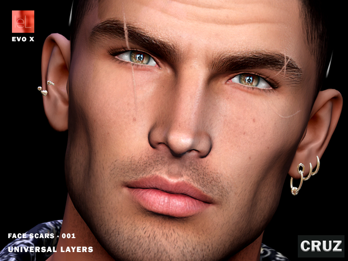 Second Life Marketplace - [CRUZ] Face Scars 001 (LeLutka EVOX)