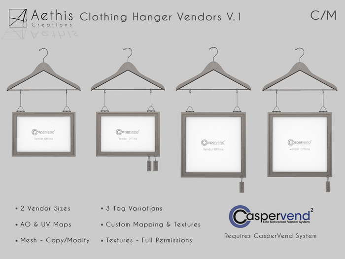 Second Life Marketplace - [AC] CasperVend Clothing Hanger Vendors V.1
