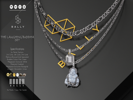 Second Life Marketplace - 'BALLY' Laughing Buddha Stack 24k Gold