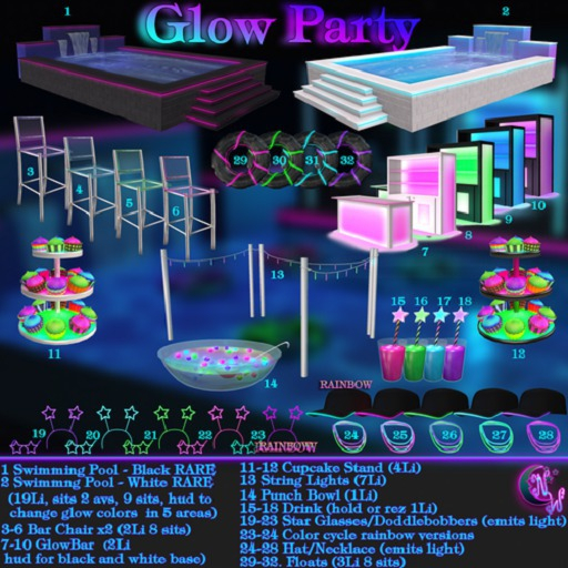 Second Life Marketplace - 7) *NW* Glow Party - Glow Bar - Pink