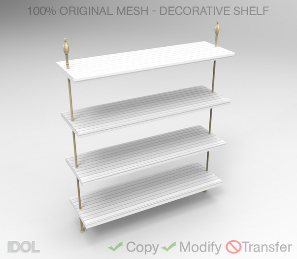 Second Life Marketplace - White Wood Shelf