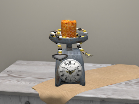 Second Life Marketplace - Vintage Bee Galvanized Old Town Scale Clock