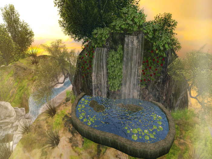 Second Life Marketplace - Garden Pond with Water ( Cuddle / Slow Dance )