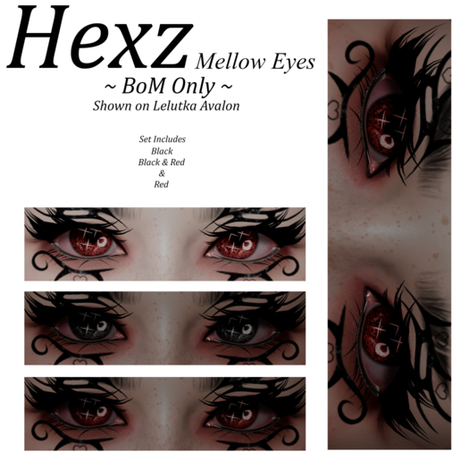 Second Life Marketplace - Hexz - Mellow Eyes (Demo)