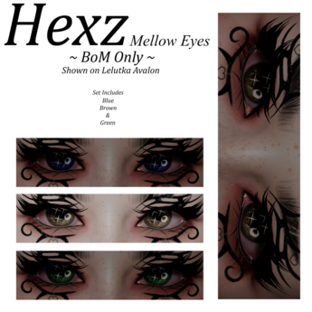 Second Life Marketplace - Hexz - Mellow Eyes (Demo)